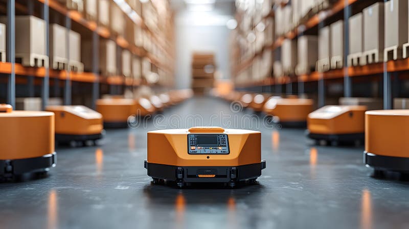 Autonomous Delivery Bots Navigating a Modern Warehouse with Efficiency ...