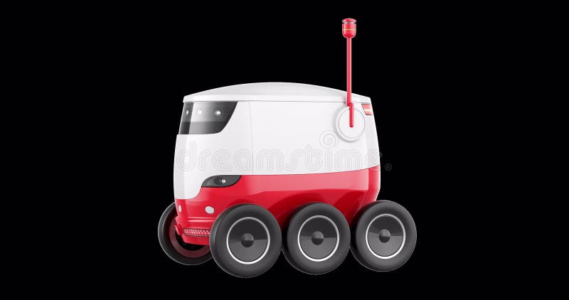 Autonomous Delivery Robot Animation, Seamlessly Loopable. 3D Rendering ...