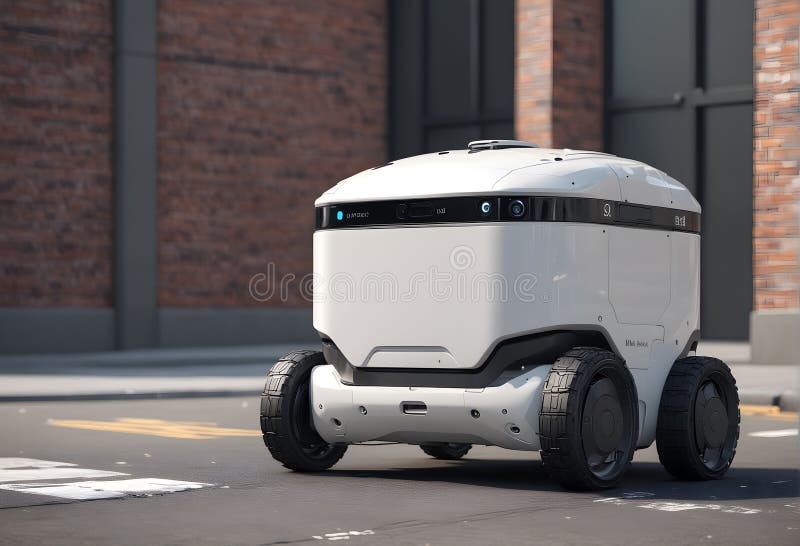 An Autonomous Delivery Robot, Image Created Using Ai Stock Photo ...