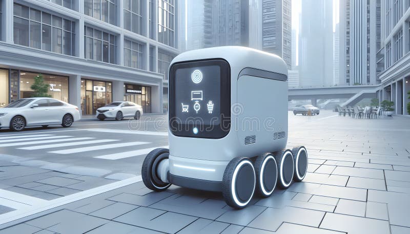 An Autonomous Delivery Robot, Image Created Using Ai Stock Image ...