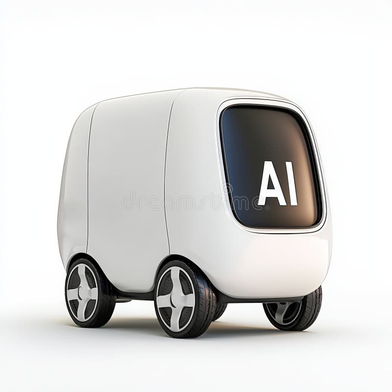 Autonomous Delivery Vehicle White Isolate Background Stock Illustration ...