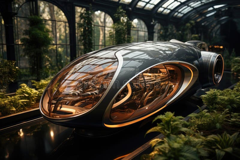 An Autonomous, Driverless Aircraft Stands on the Pad. the Future Stock ...