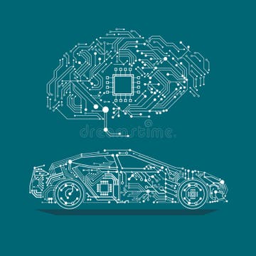 Autonomous Driving Car Artificial Intelligence Stock Illustration ...