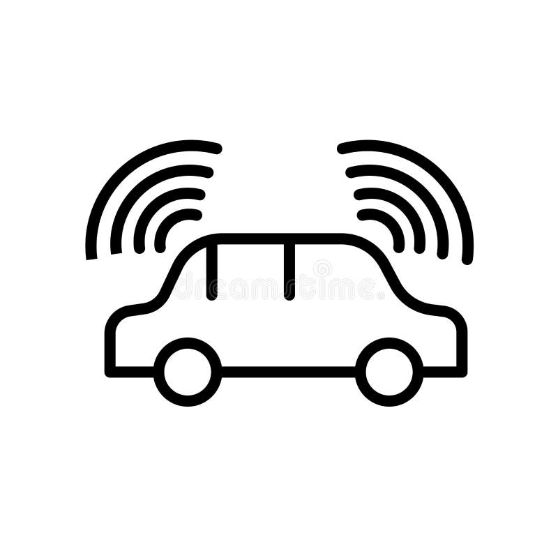 Autonomous Vehicle Icon Isolated on White Background Stock Vector ...