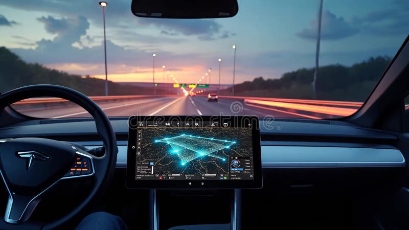 Autonomous Driving Interface Stock Footage - Video of route, interface ...