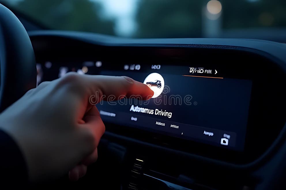 Autonomous Driving Technology Vehicle Interior Digital Interface Urban ...