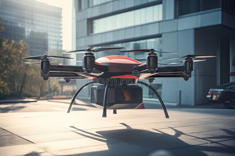 Autonomous Drone Delivering Packages at the Speed of Light Stock ...