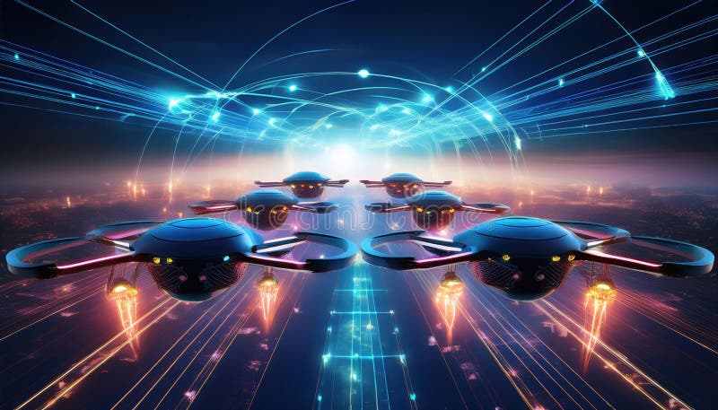 Autonomous Drones Flying in Formation with Glowing Data Streams ...