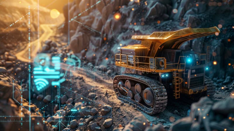 Autonomous Dump Truck Working in a Quarry Using Future Technology Stock ...