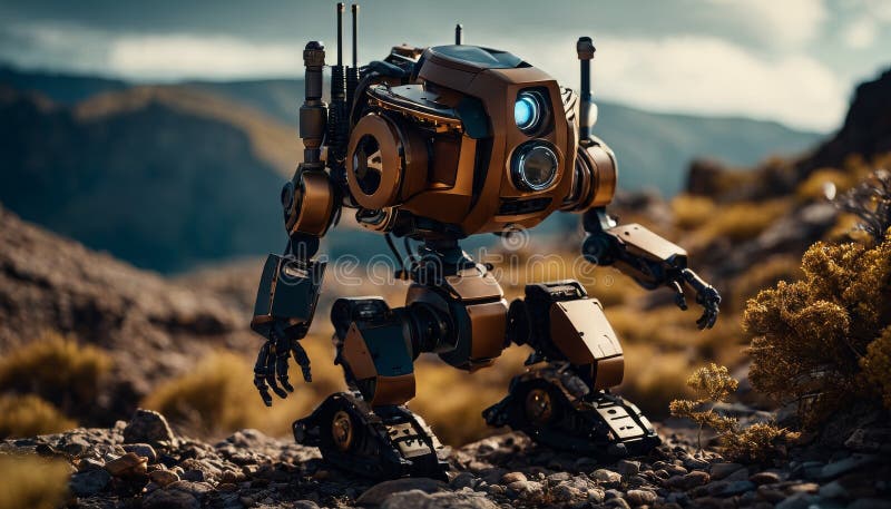 Autonomous Exploration Robot On Terrain Stock Image Image Of