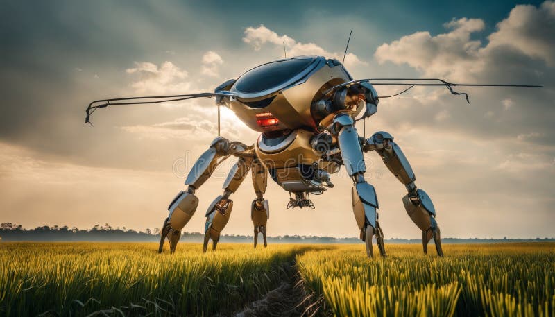 Autonomous Farming Robot in Field Stock Image - Image of future, field ... Autonomous Farming Robot in Field Stock Image - Image of future, field ...