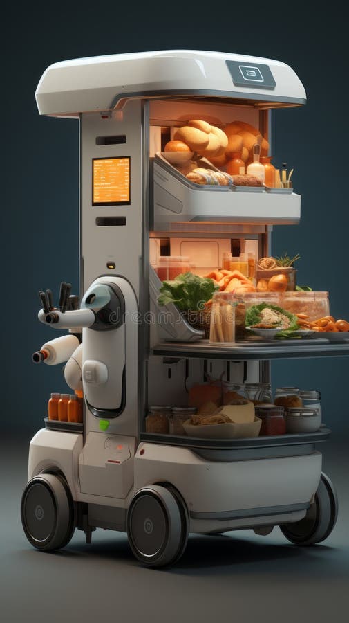 Autonomous Food Delivery Robot Stock Image - Image of automatic ...