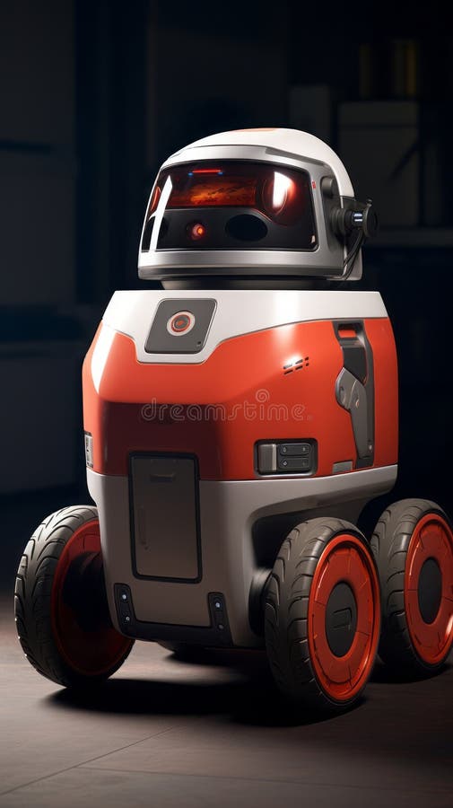 Autonomous Food Delivery Robot Stock Illustration - Illustration of ...