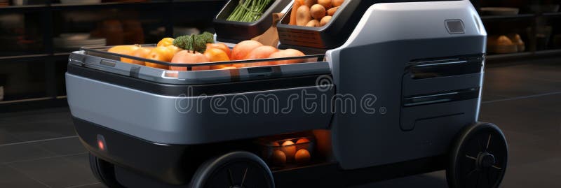 Autonomous Food Delivery Robot Stock Image - Image of technology, robot ...