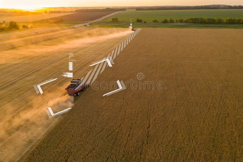 Autonomous Harvester on the Field Stock Image - Image of robot ...