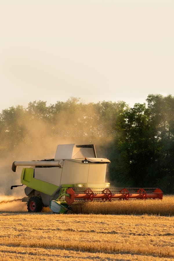 Autonomous Harvester on the Field Stock Image - Image of harvesting ...