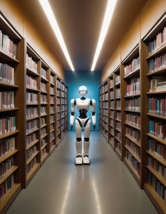 Autonomous Library Assistant Robot Stock Image - Image of education, futuristic: 316699137