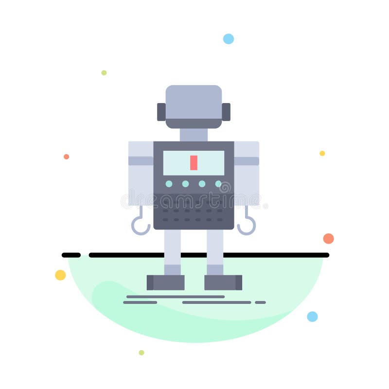 Autonomous, Machine, Robot, Robotic, Technology Flat Color Icon Vector ...