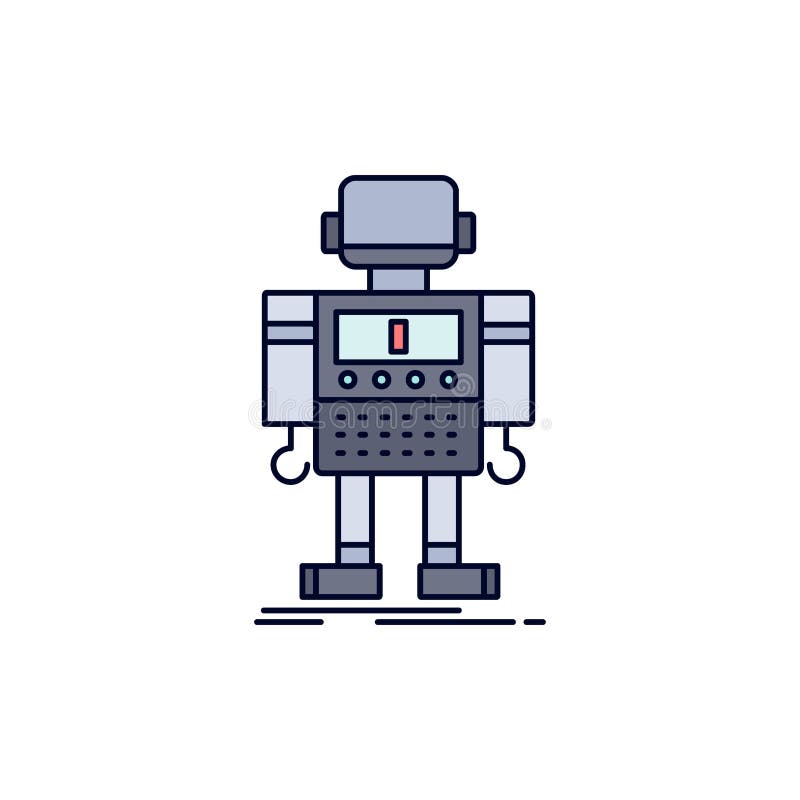 Autonomous, Machine, Robot, Robotic, Technology Flat Color Icon Vector ...