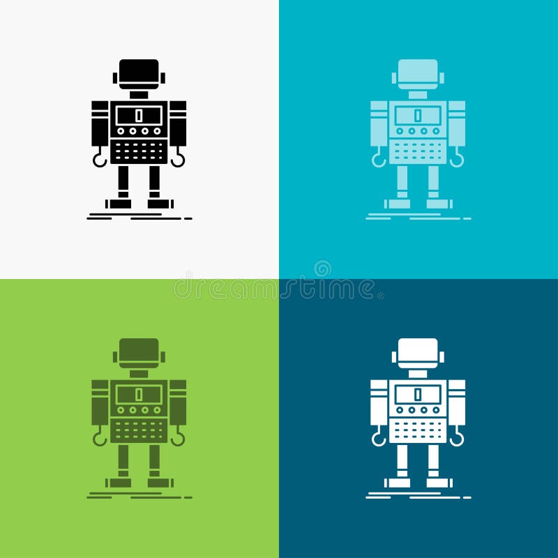 Autonomous, Machine, Robot, Robotic, Technology Icon Over Various ...