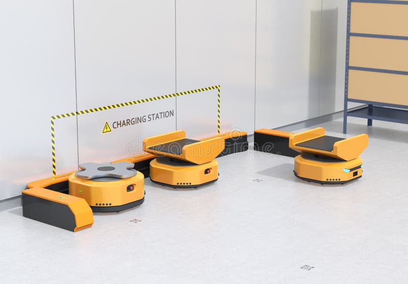 Autonomous Mobile Robots Charging in Modern Warehouse Stock ...