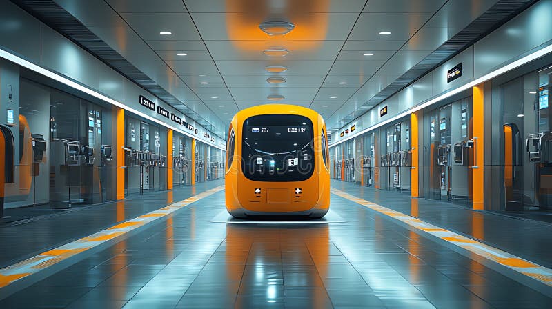 Autonomous Pod Transit Station Interior Stock Illustration ...