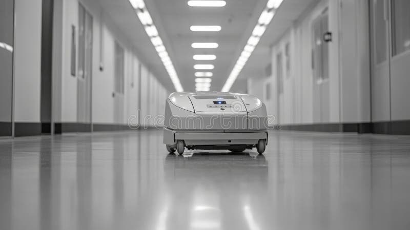 Robot, Cleaning and Sanitizing Benchtop in Cleanroom, with Equipment ...