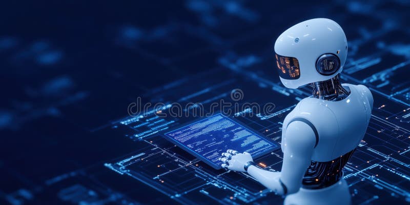 Autonomous Robot Interacting with Digital Interface and Glowing ...