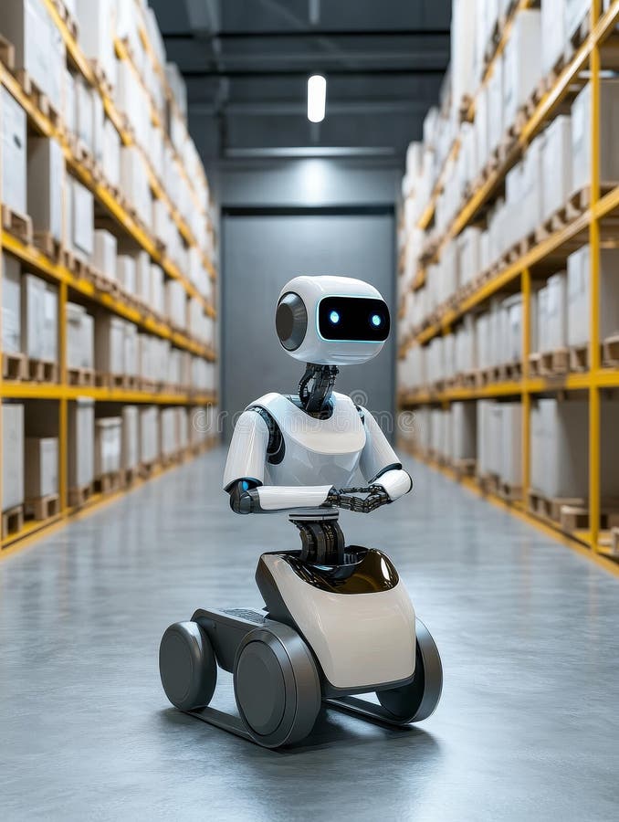 Autonomous Robot in Modern Warehouse Showcasing Automation Robotics ... Autonomous Robot in Modern Warehouse Showcasing Automation Robotics ...