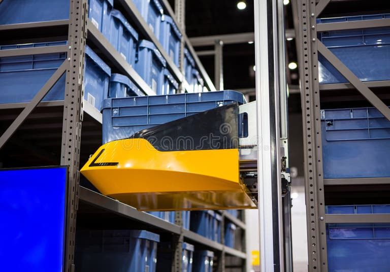 Automated Storage and Retrieval System Stock Photo - Image of forklift ...