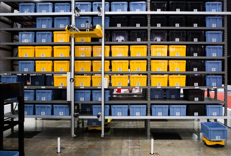 Robot Picking Materials from Multi-layer Rack Stock Image - Image of ...