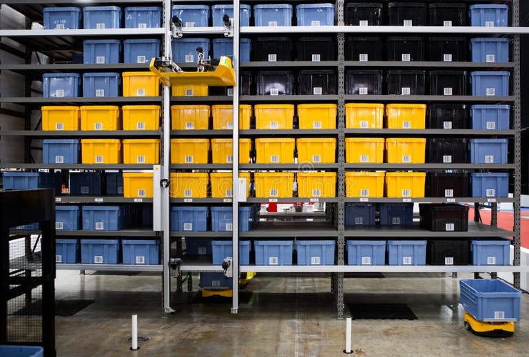 Robot Picking Materials from Multi-layer Rack Stock Image - Image of ...