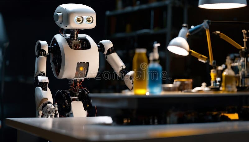 Autonomous Robot Working in a Modern Laboratory Stock Photo - Image of ...