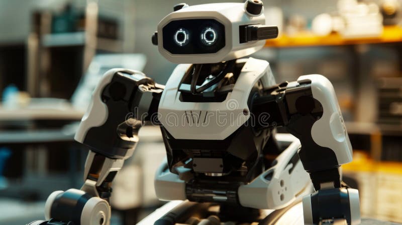 Autonomous Robot in a Workshop Setting Stock Photo - Image of robotics ...
