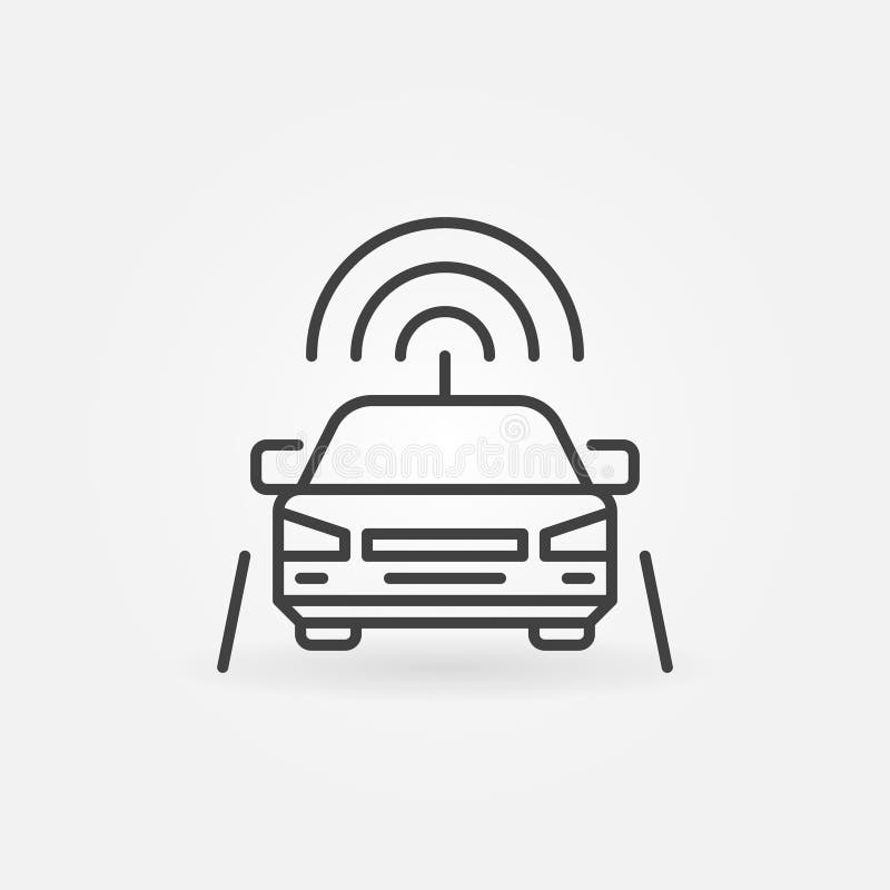 Autonomous Robotic Vehicle on Street Vector Concept Blue Icon Stock ...