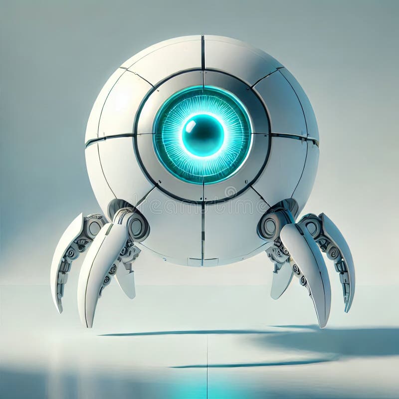 Cybernetic Eye Robot in Minimalistic Design Stock Illustration ...