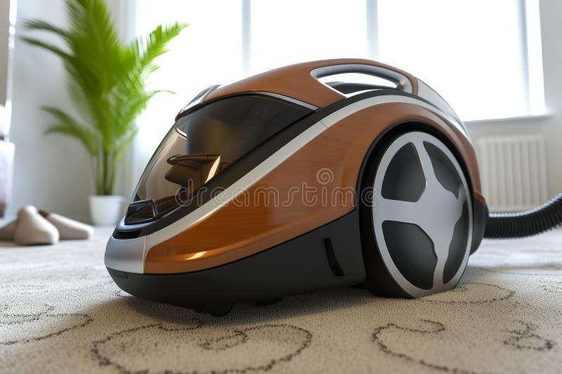 Modern Robot Vacuum Cleaner on Carpet Stock Illustration - Illustration ...