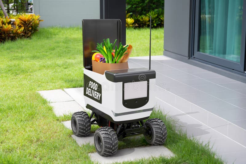 Autonomous Robots Deliver Food To Customers, Smart Artificial ...