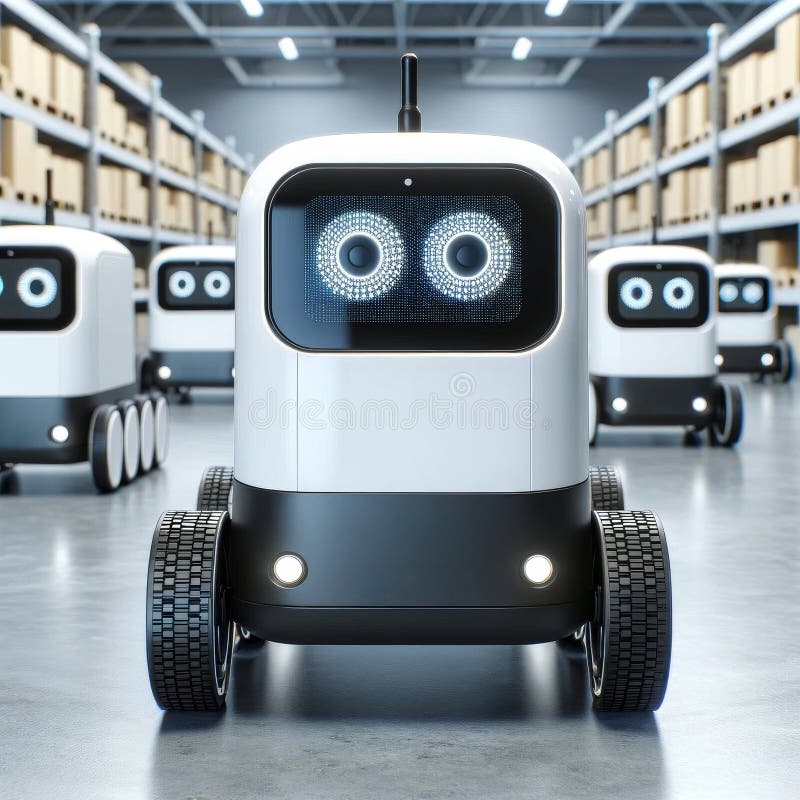 Autonomous Robots Deliver Packages Independently. Smart Logistics and ...