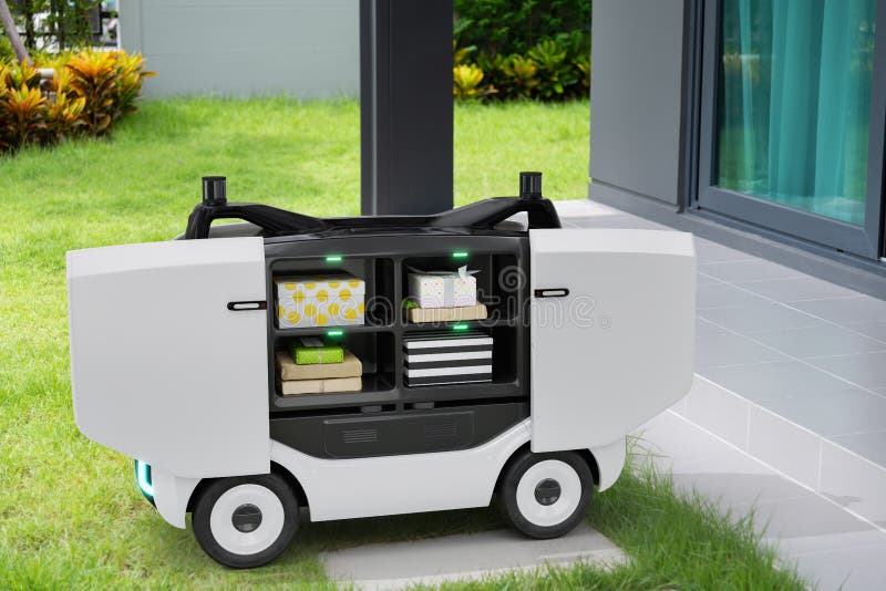 Autonomous Robots Deliver Packaging To Customers, Smart Artificial ...