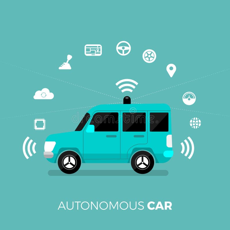 Autonomous Car Self Driving Technology Stock Vector - Illustration of ... Autonomous Car Self Driving Technology Stock Vector - Illustration of ...