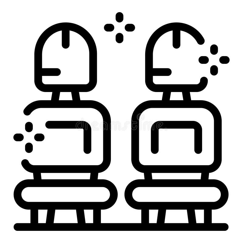 Autonomous Self Driving Bus Interior with Two Empty Seats Icon Stock ...
