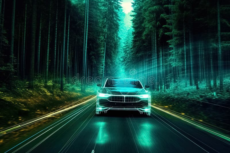 Autonomous Self Driving Car. Stock Illustration - Illustration of ...