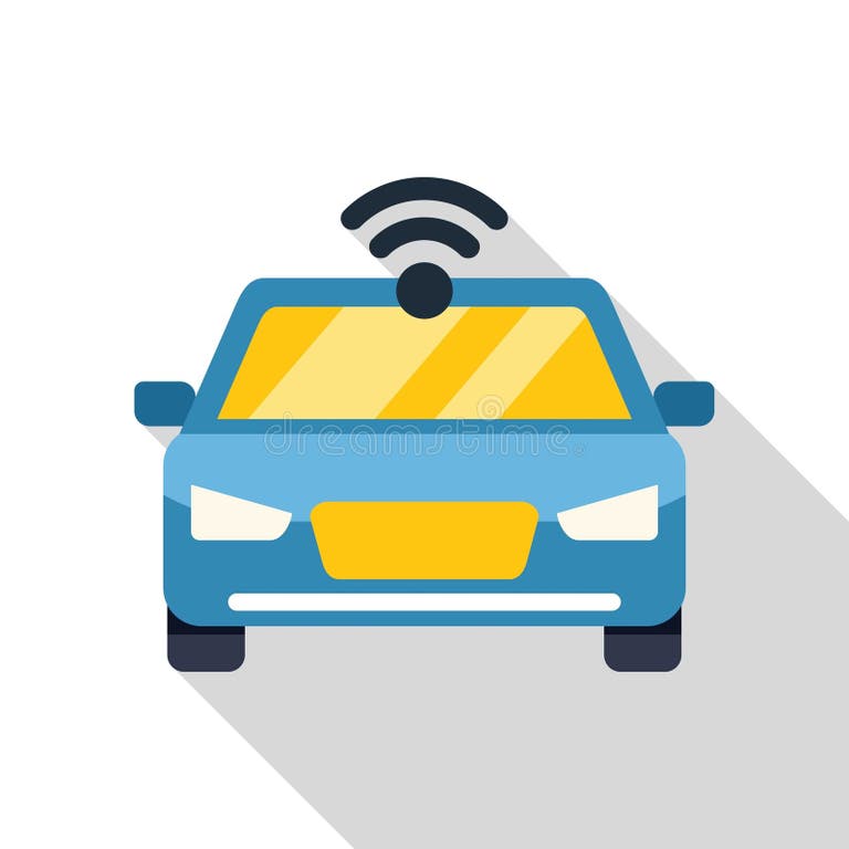 Autonomous Self Driving Driverless Vehicle Using Wireless Network Icon ...