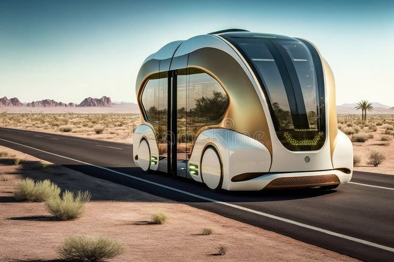 Autonomous Shuttle Bus, Ferrying Passengers To and from Their ...