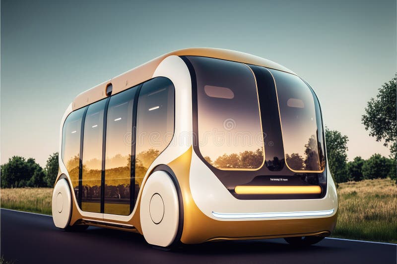 Autonomous Shuttle Bus, Ferrying Passengers To and from Their ...