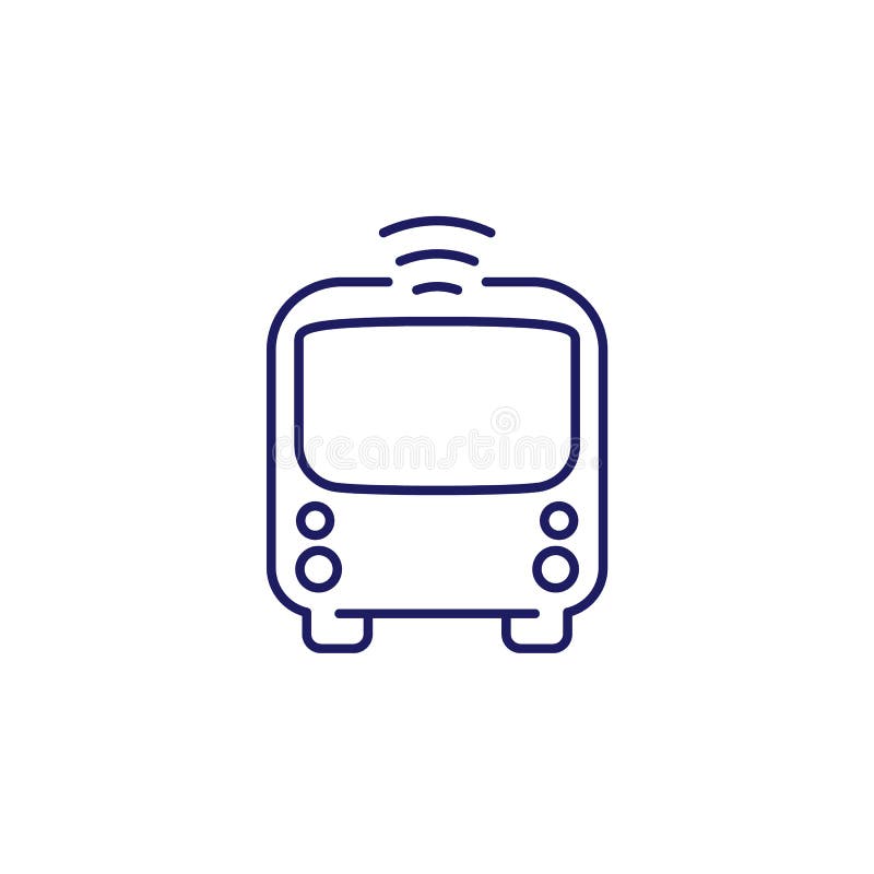Autonomous Shuttle Bus Icon, Driverless Transport Stock Vector ...