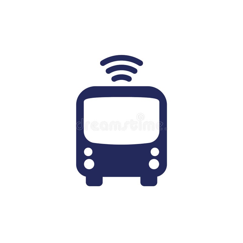 Autonomous Shuttle Bus Icon, Driverless Transport Stock Vector ...