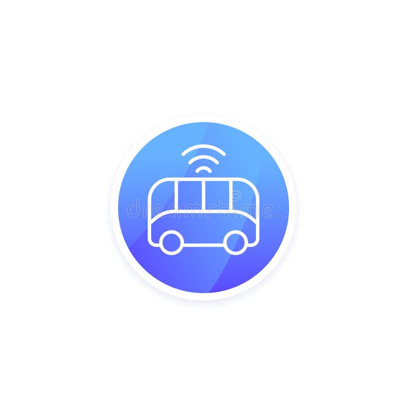 Autonomous Shuttle Bus Icon, Modern City Transport Stock Vector ...