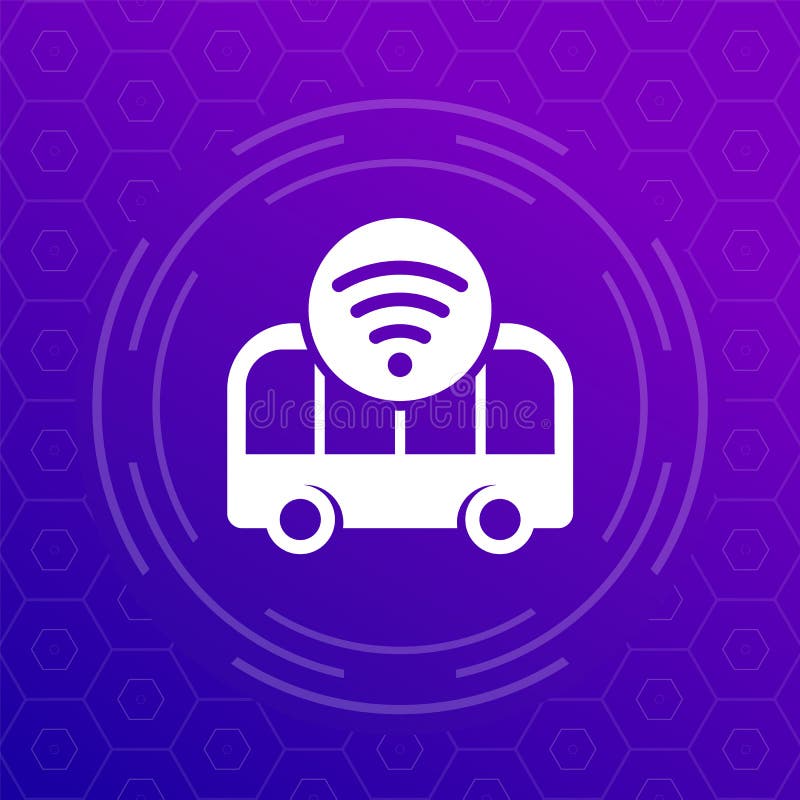 Autonomous Shuttle Bus Icon, Vector Stock Vector - Illustration of ...
